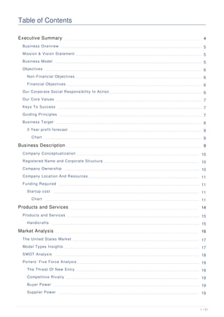 Handicraft Business Plan Example | PDF