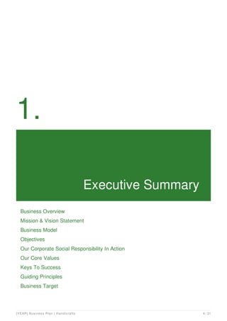 Handicraft Business Plan Example | PDF