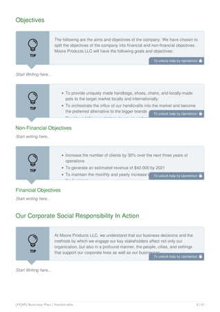 Handicraft Business Plan Example | PDF