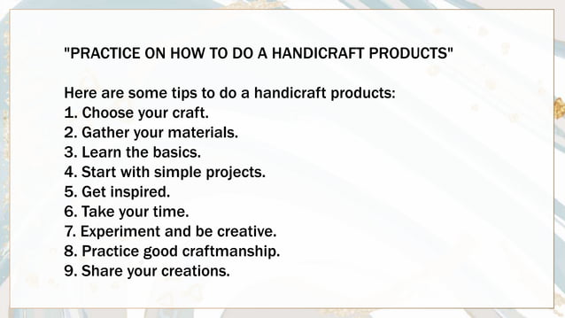 HANDICRAFT- Handicraft lesson and discussion | PPT | Beadwork | Arts ...