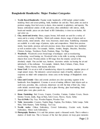 Handicraft Industry in Bangladesh | DOCX