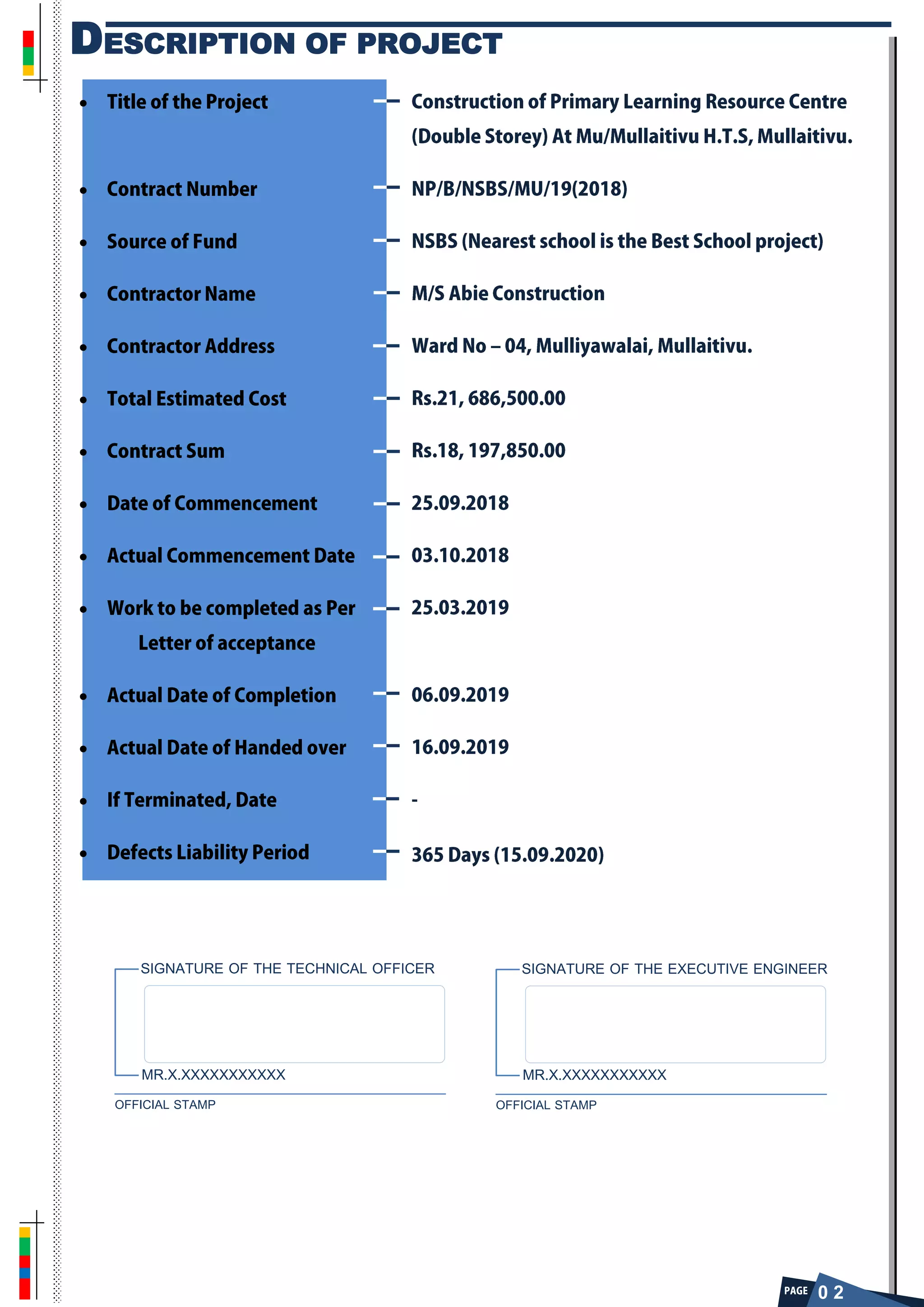 Document for Handing over the building | PDF