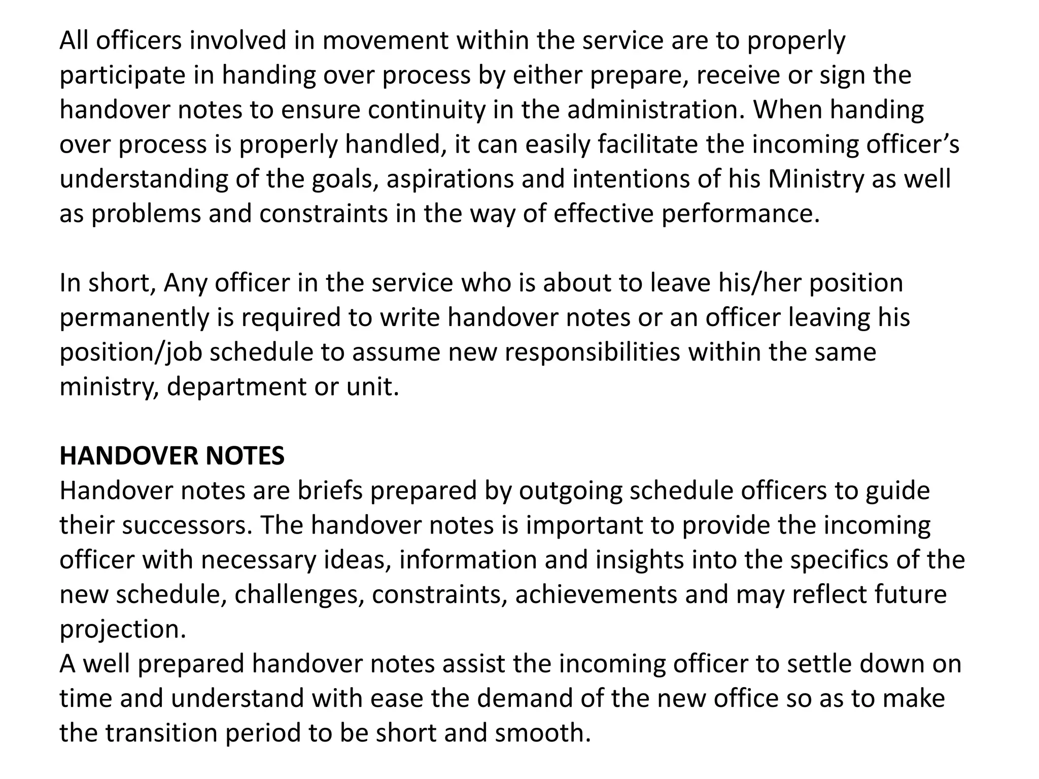 Handing over notes in the service | PPTX