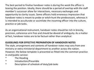 Handing over notes in the service | PPTX