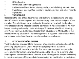 Handing over notes in the service | PPTX