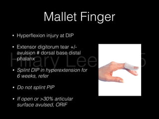 Hand injuries by Hilary Lee | PPT