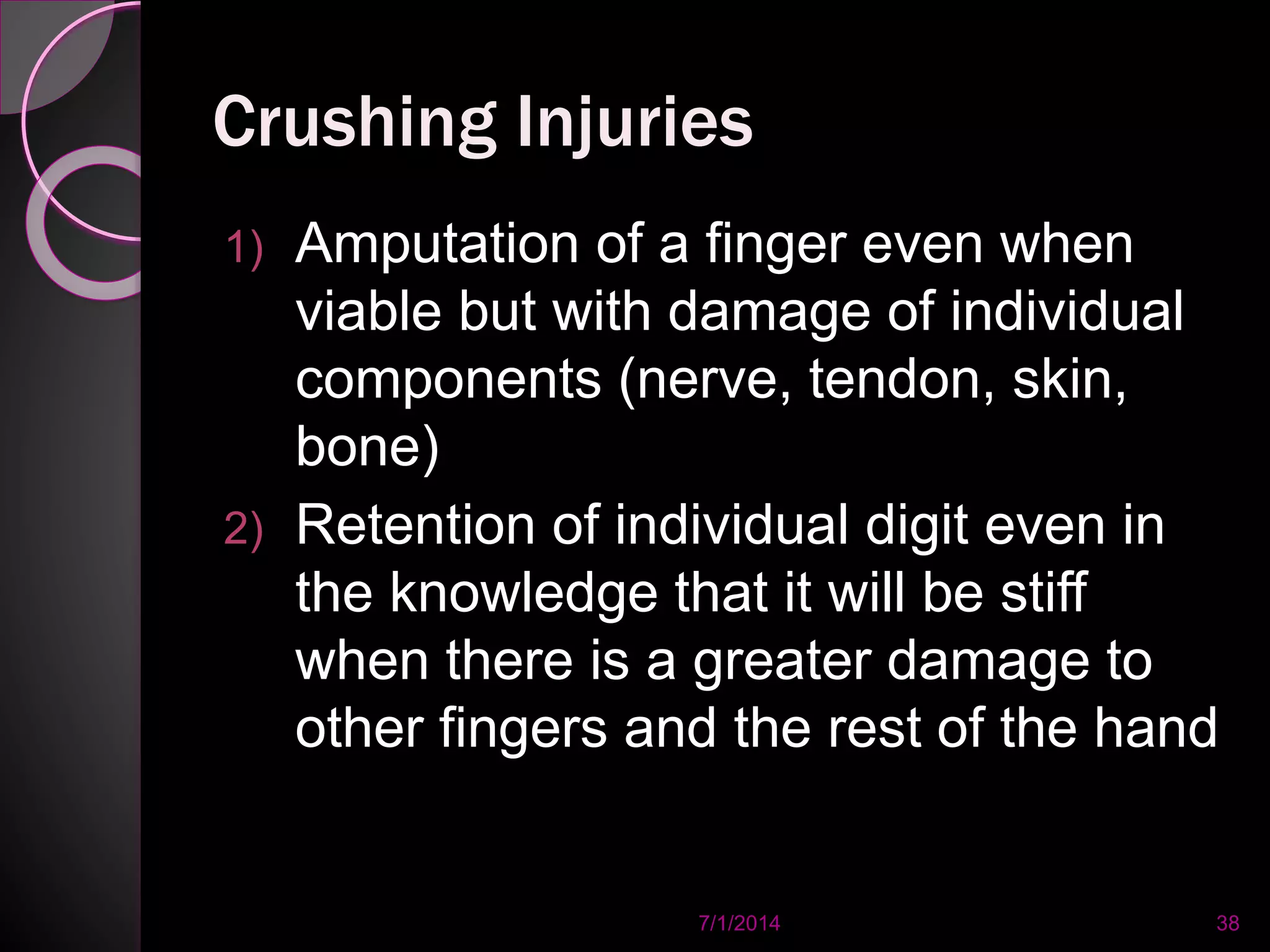 Management of hand injuries | PPTX