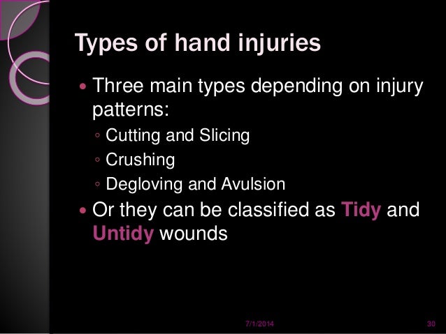 Management of hand injuries