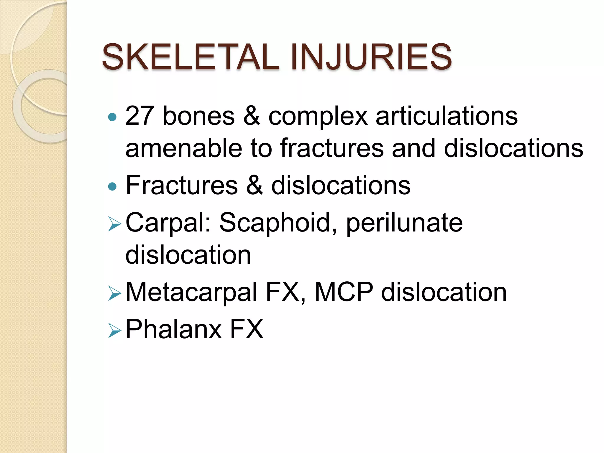 Hand Injuries & Their Managements | PPTX