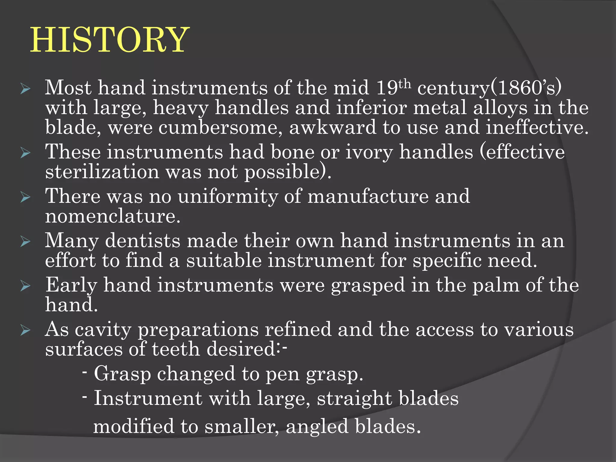 Hand instruments in operative dentistry | PPTX