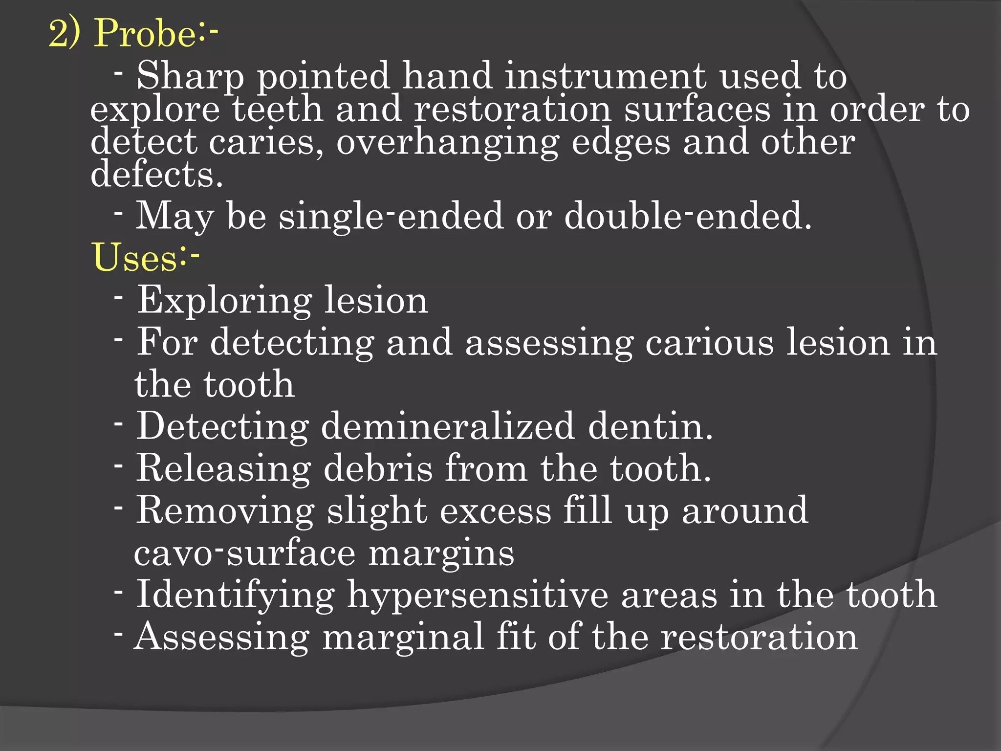 Hand instruments in operative dentistry | PPTX