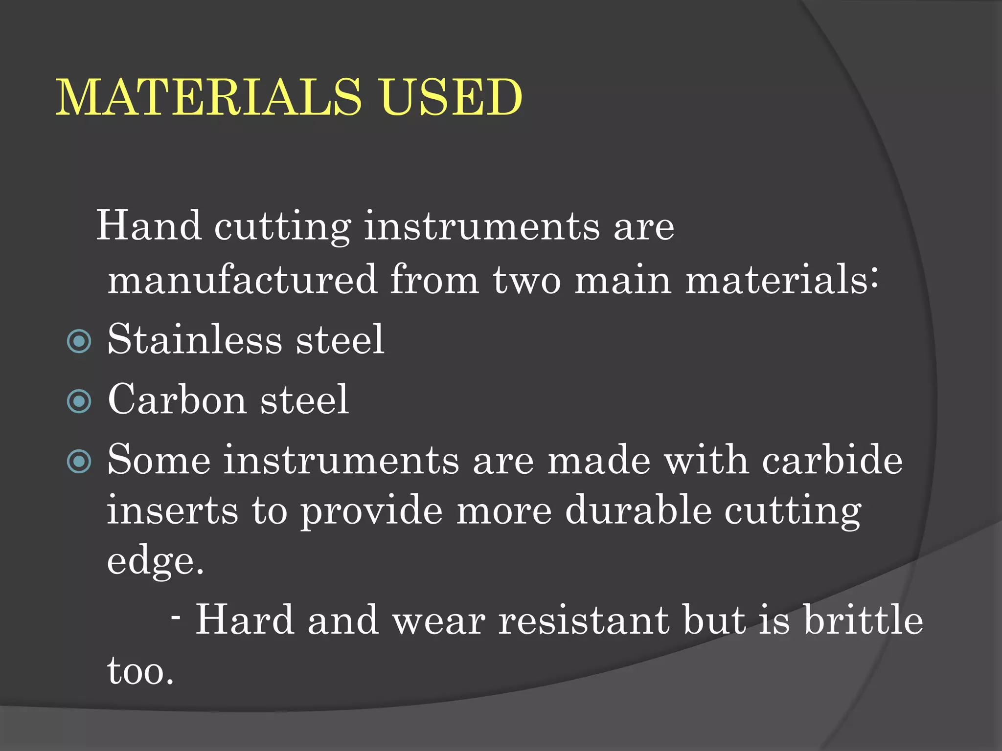 Hand instruments in operative dentistry | PPTX