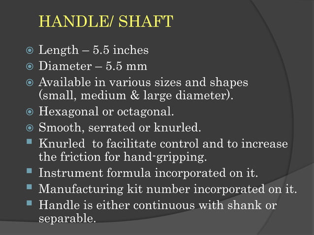 Hand instruments in operative dentistry | PPTX