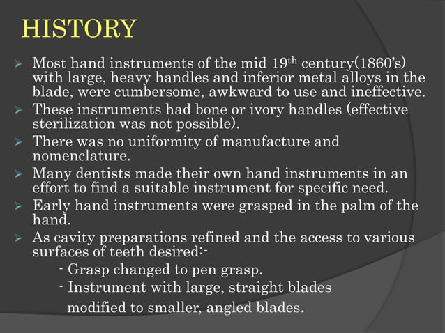 Hand instruments in operative dentistry | PPTX