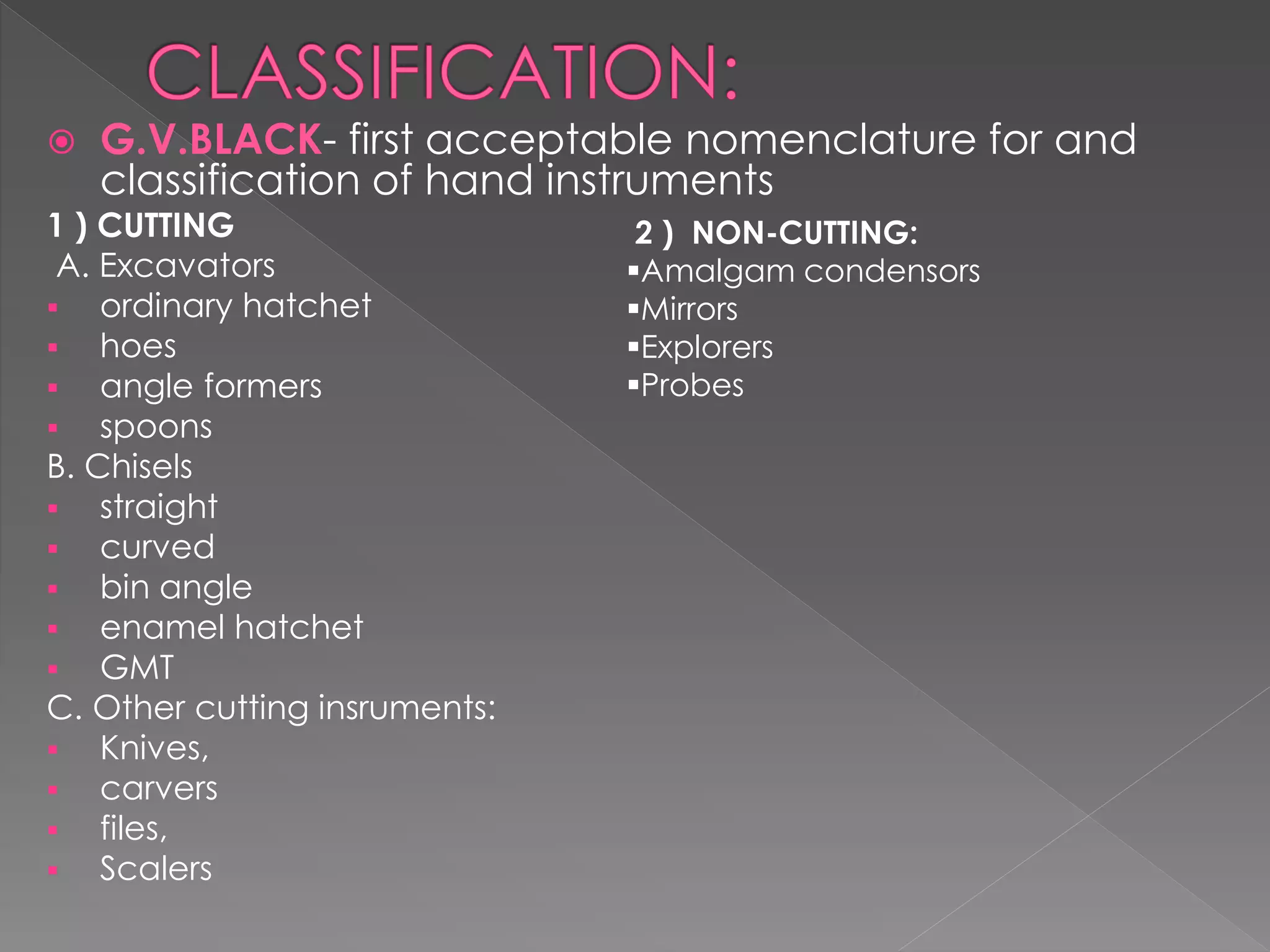 Hand instruments in operative dentistry | PPTX