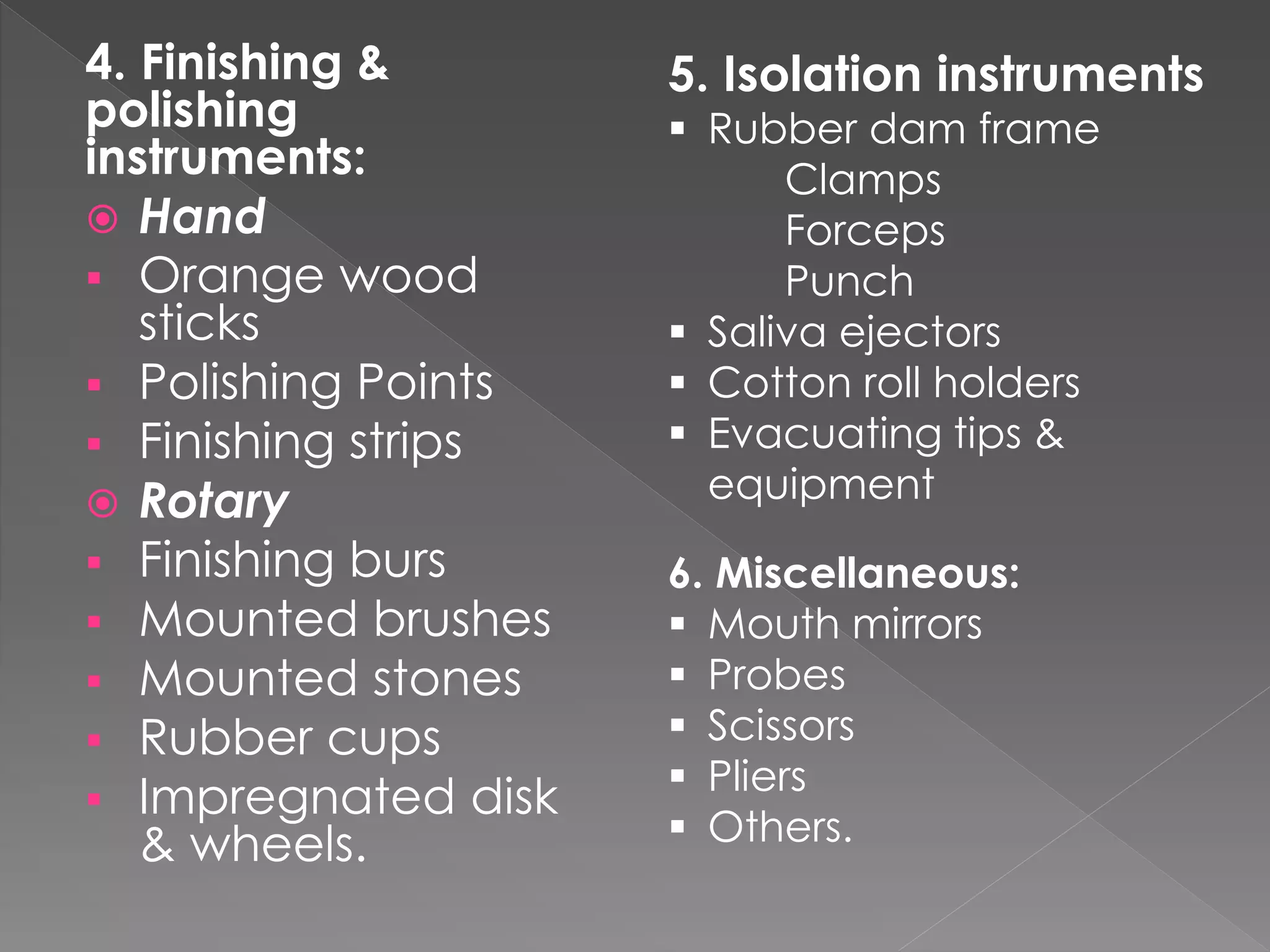 Hand instruments in operative dentistry | PPTX