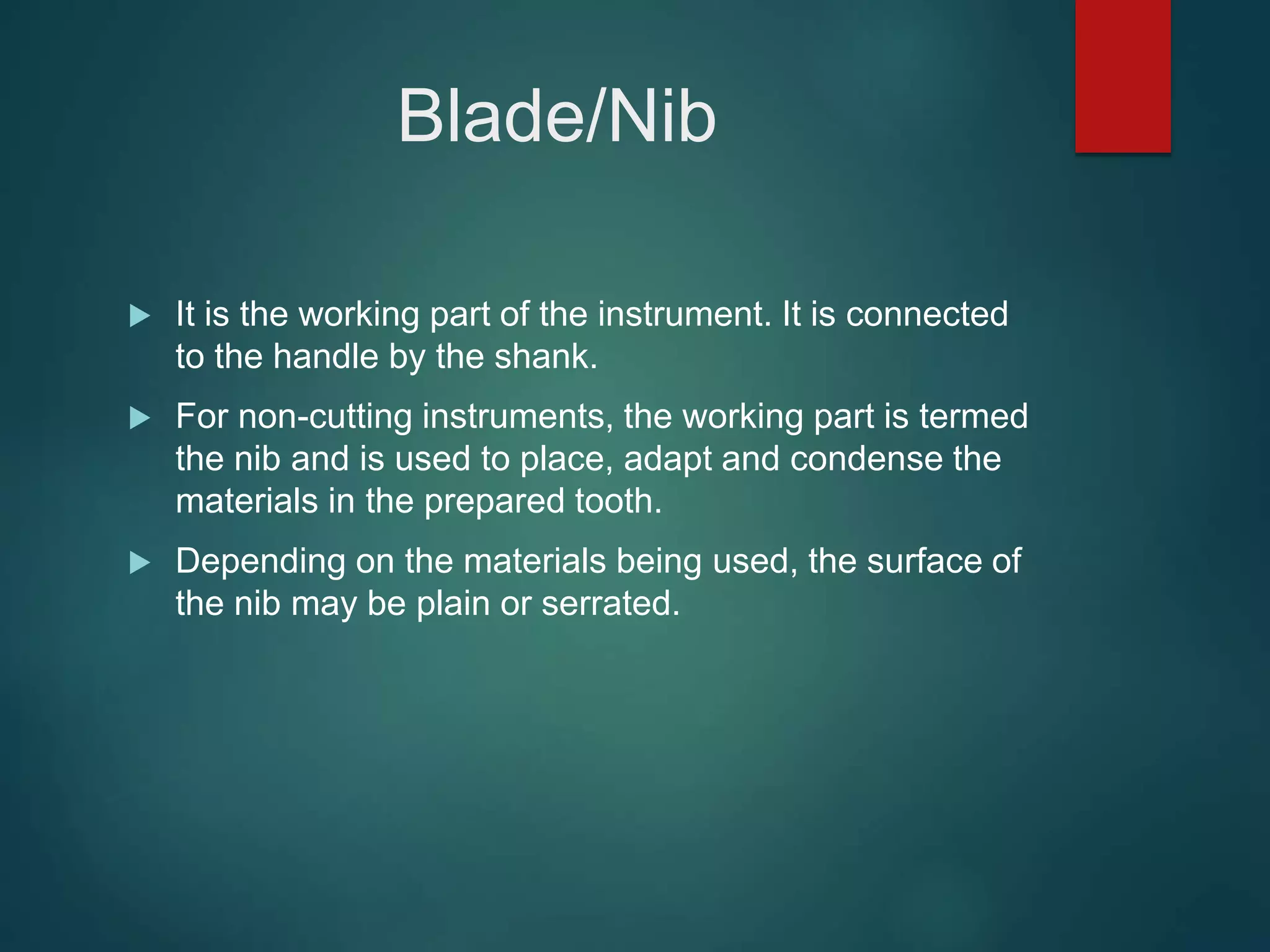 Hand instruments in operative dentistry 2 nd yr | PPTX