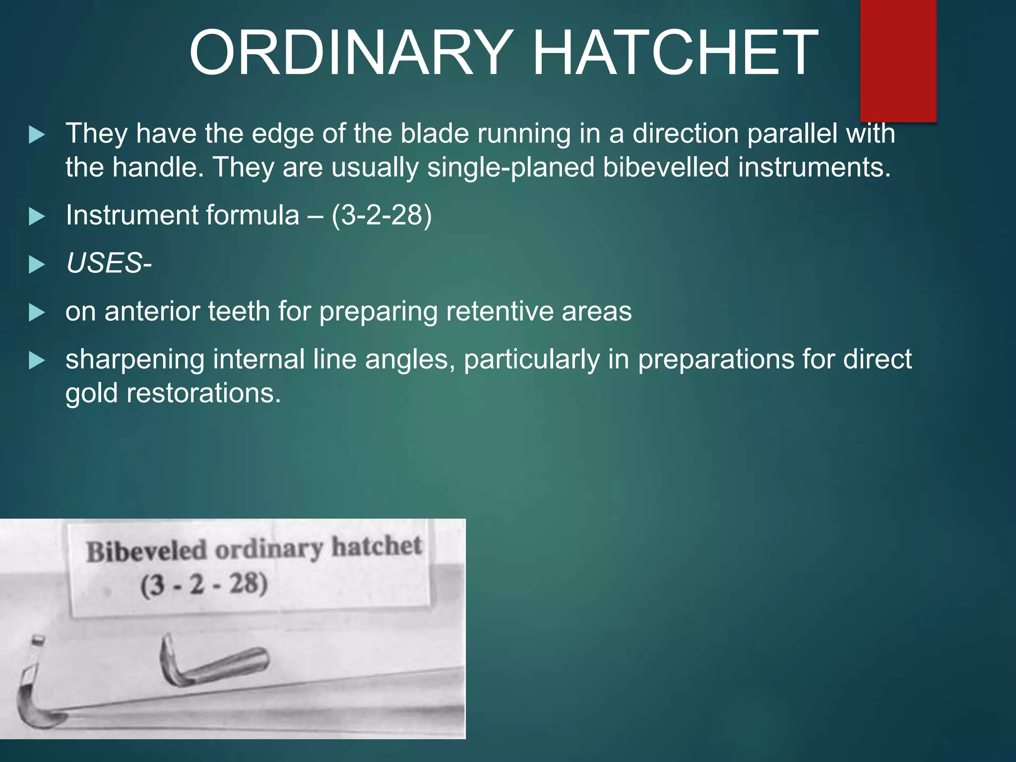 Hand instruments in operative dentistry 2 nd yr | PPTX