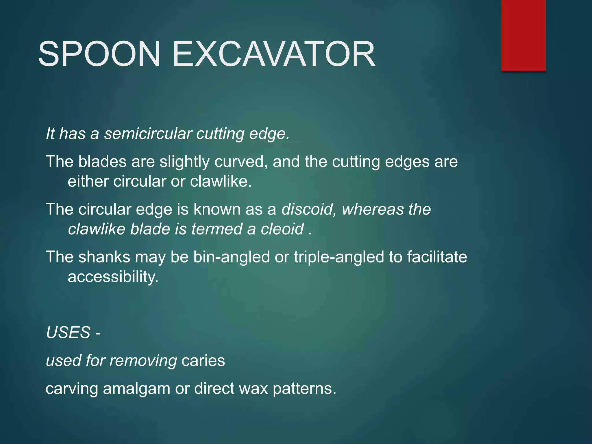 Hand instruments in operative dentistry 2 nd yr | PPTX