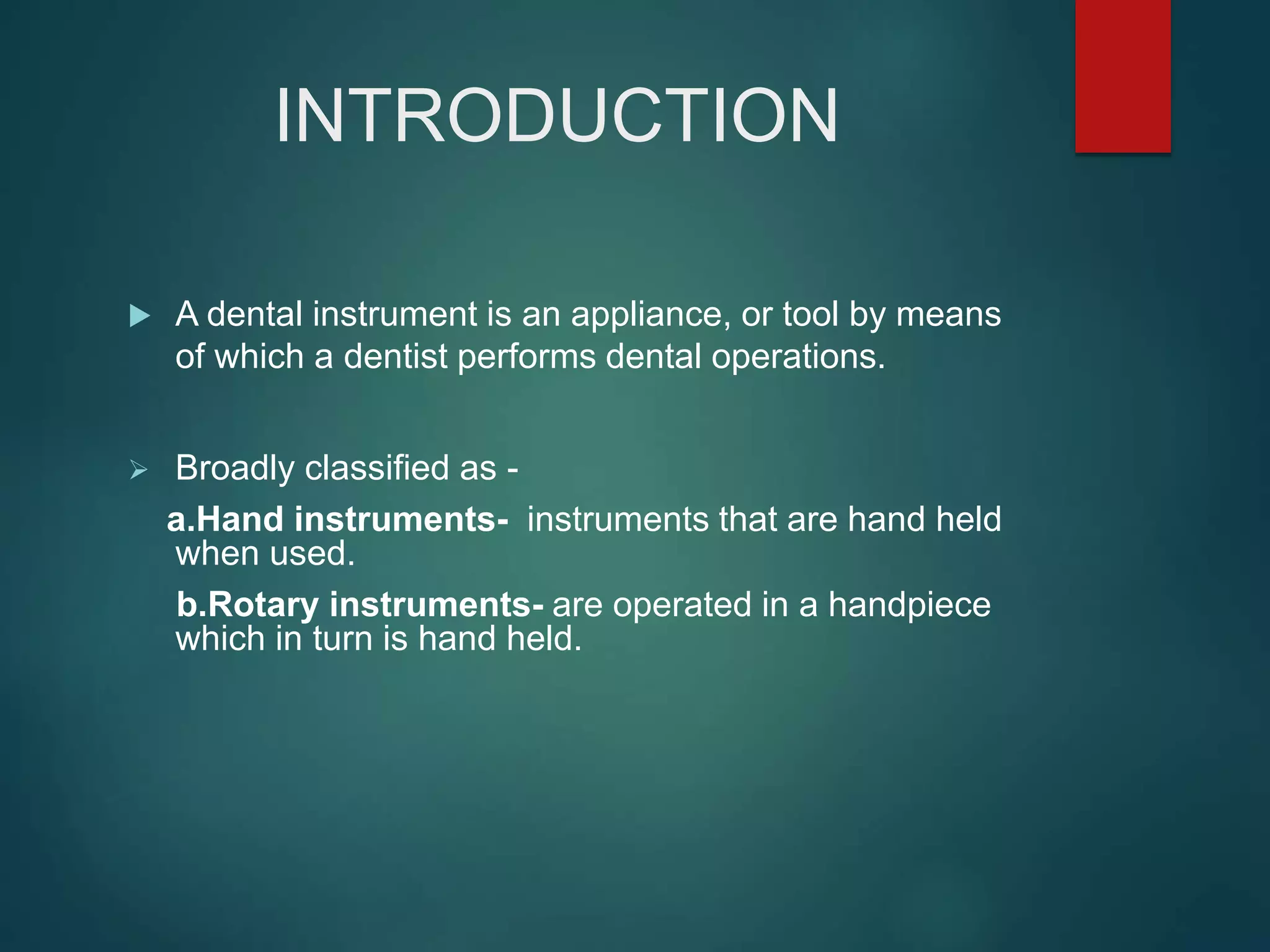 Hand instruments in operative dentistry 2 nd yr | PPTX