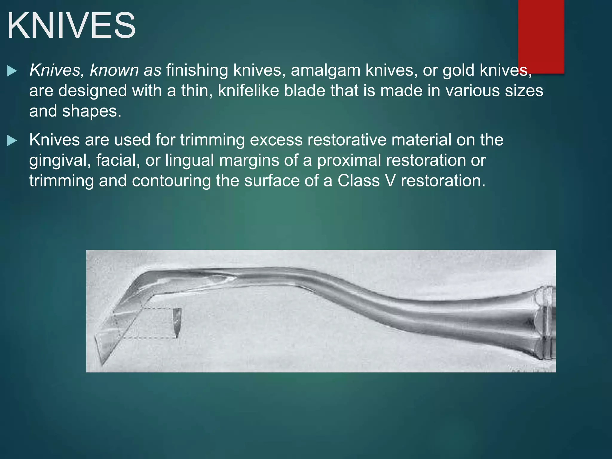 Hand instruments in operative dentistry 2 nd yr | PPTX