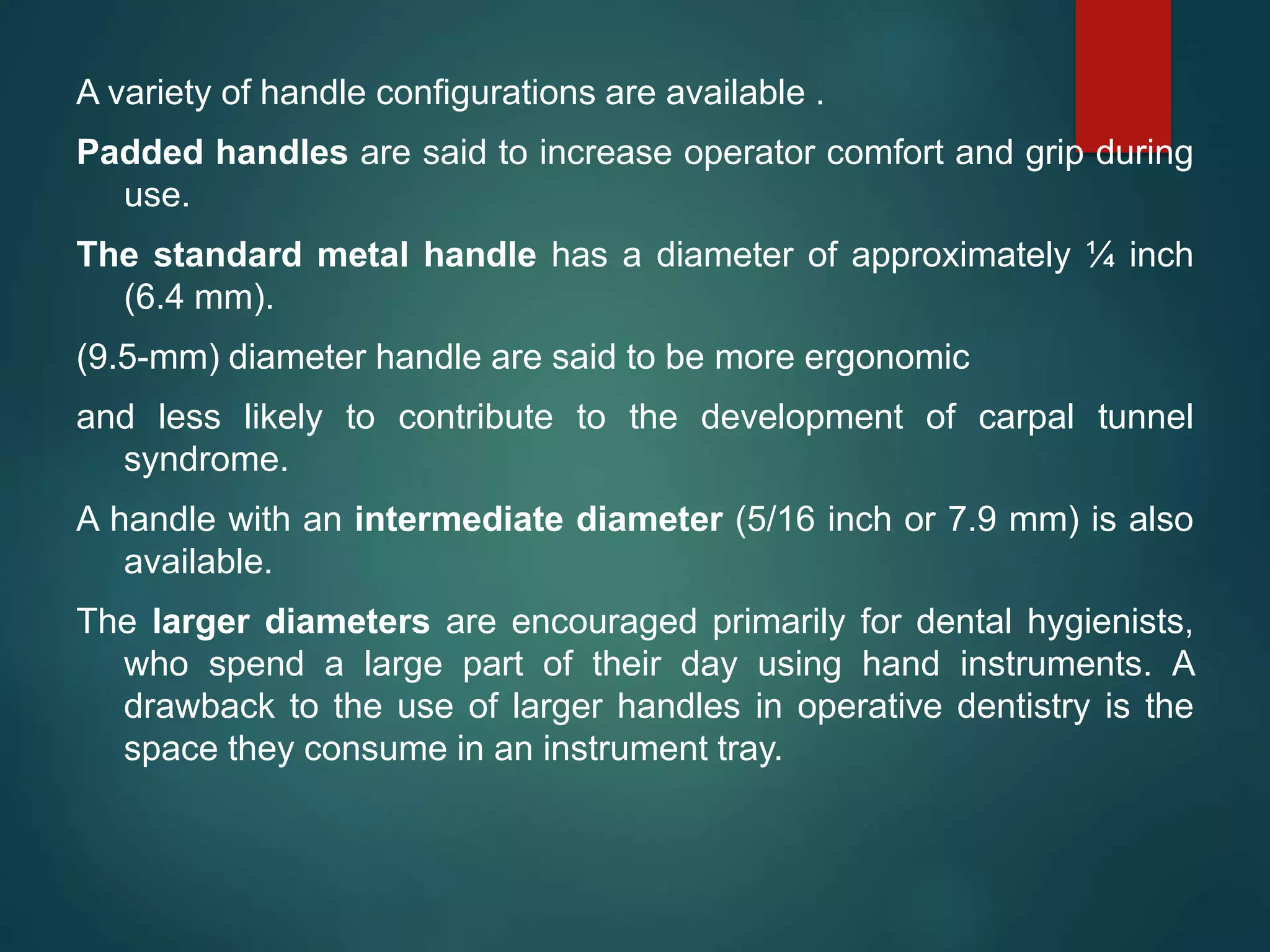 Hand instruments in operative dentistry 2 nd yr | PPTX