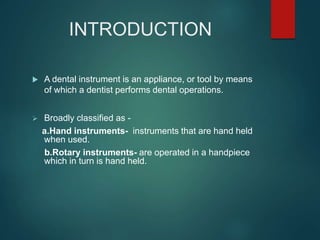 Hand instruments in operative dentistry 2 nd yr | PPTX