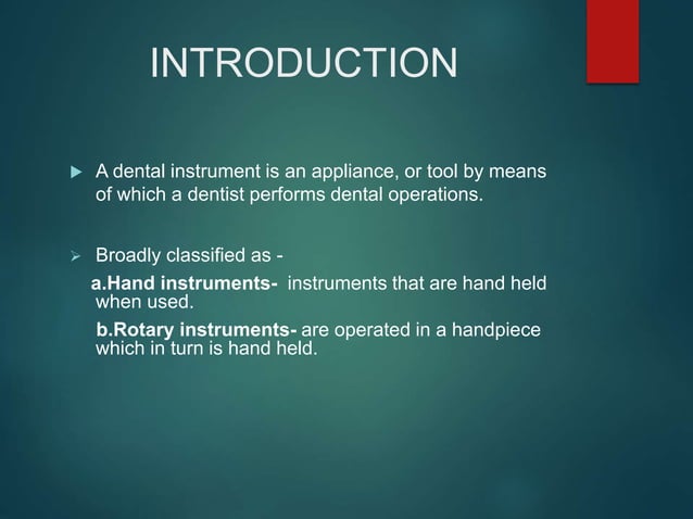 Hand instruments in operative dentistry 2 nd yr | PPTX