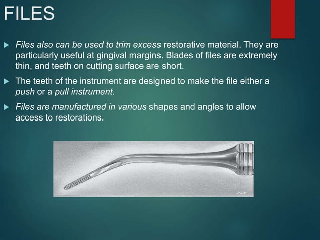 Hand instruments in operative dentistry 2 nd yr | PPTX
