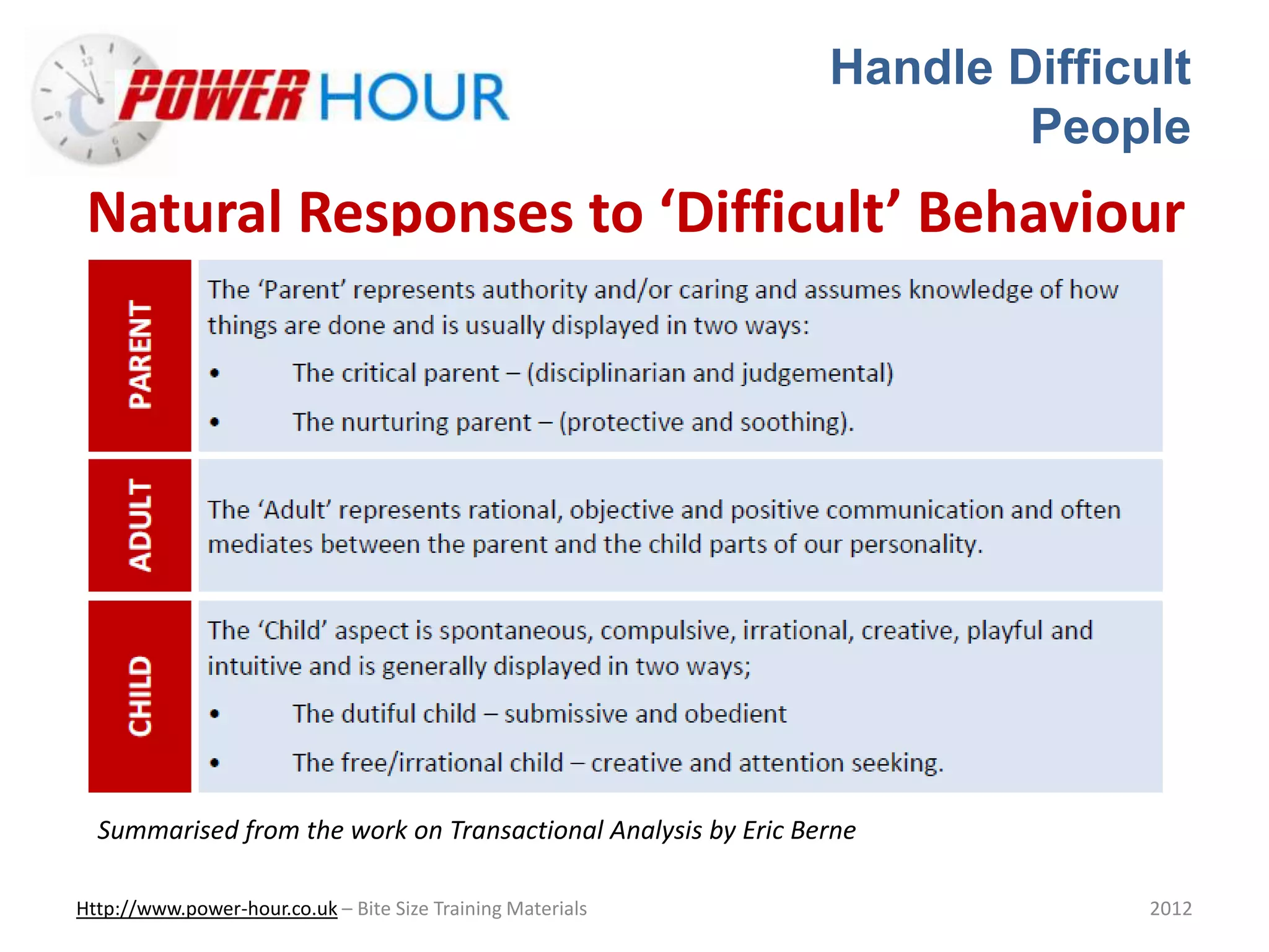 Handle difficult people | PPTX