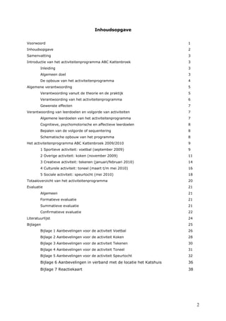 Handleiding Activiteitenprogramma Brede School ABC Kattenbroek | PDF