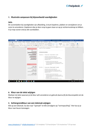 Handleiding cv template classic | PDF