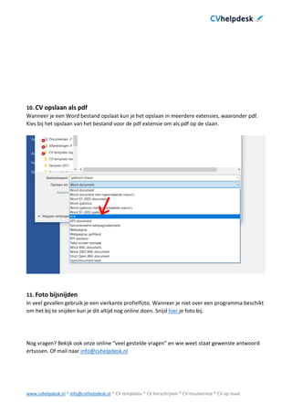 Handleiding cv template classic | PDF