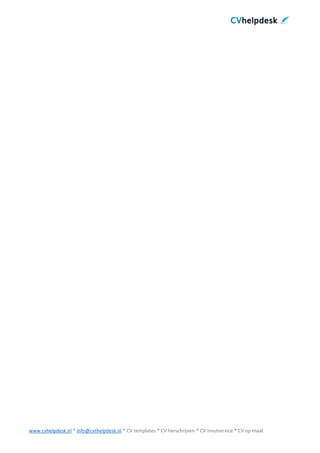 Handleiding cv template classic | PDF