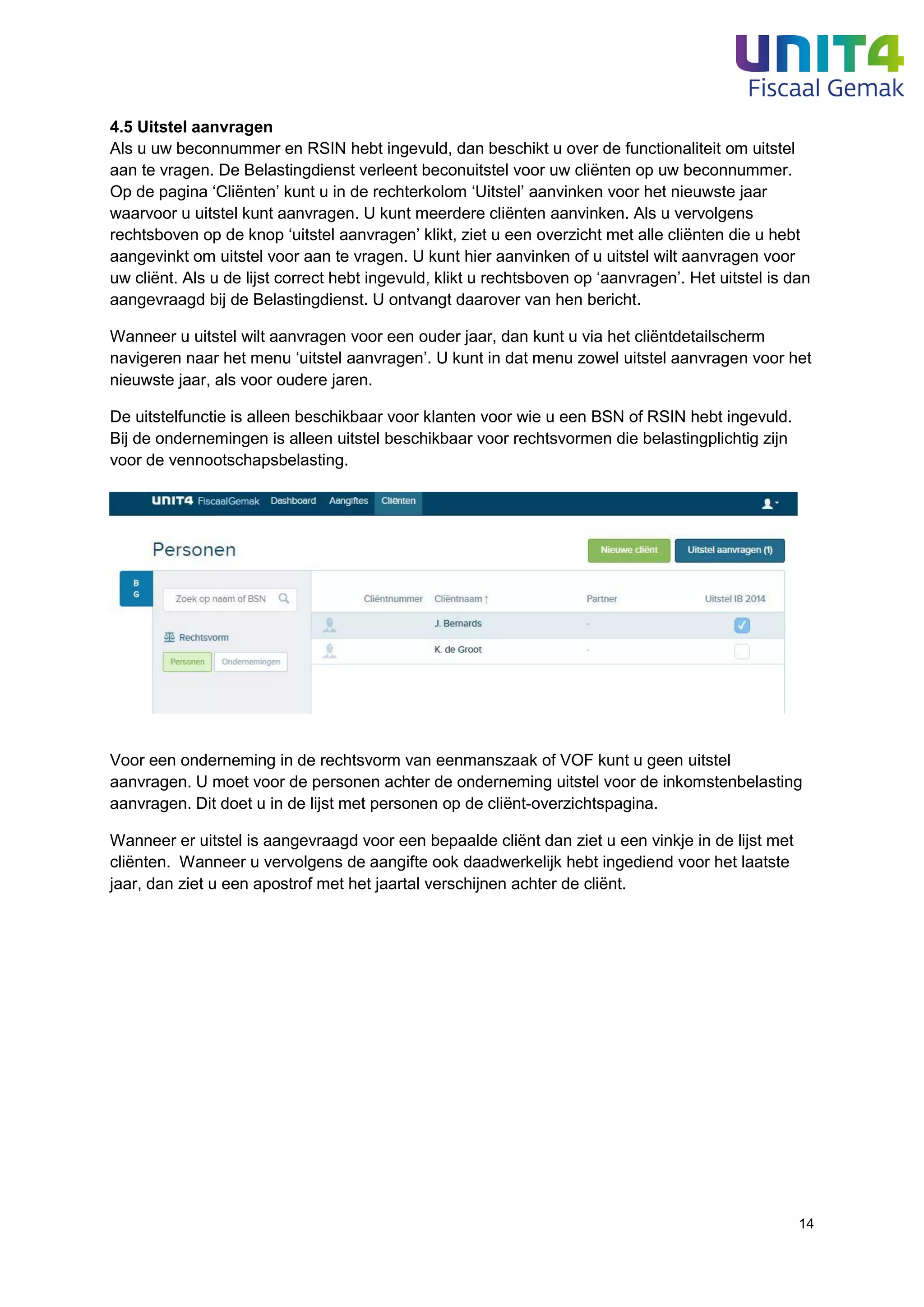 Handleiding unit4 fiscaal-gemak (02-11-2015) | PDF