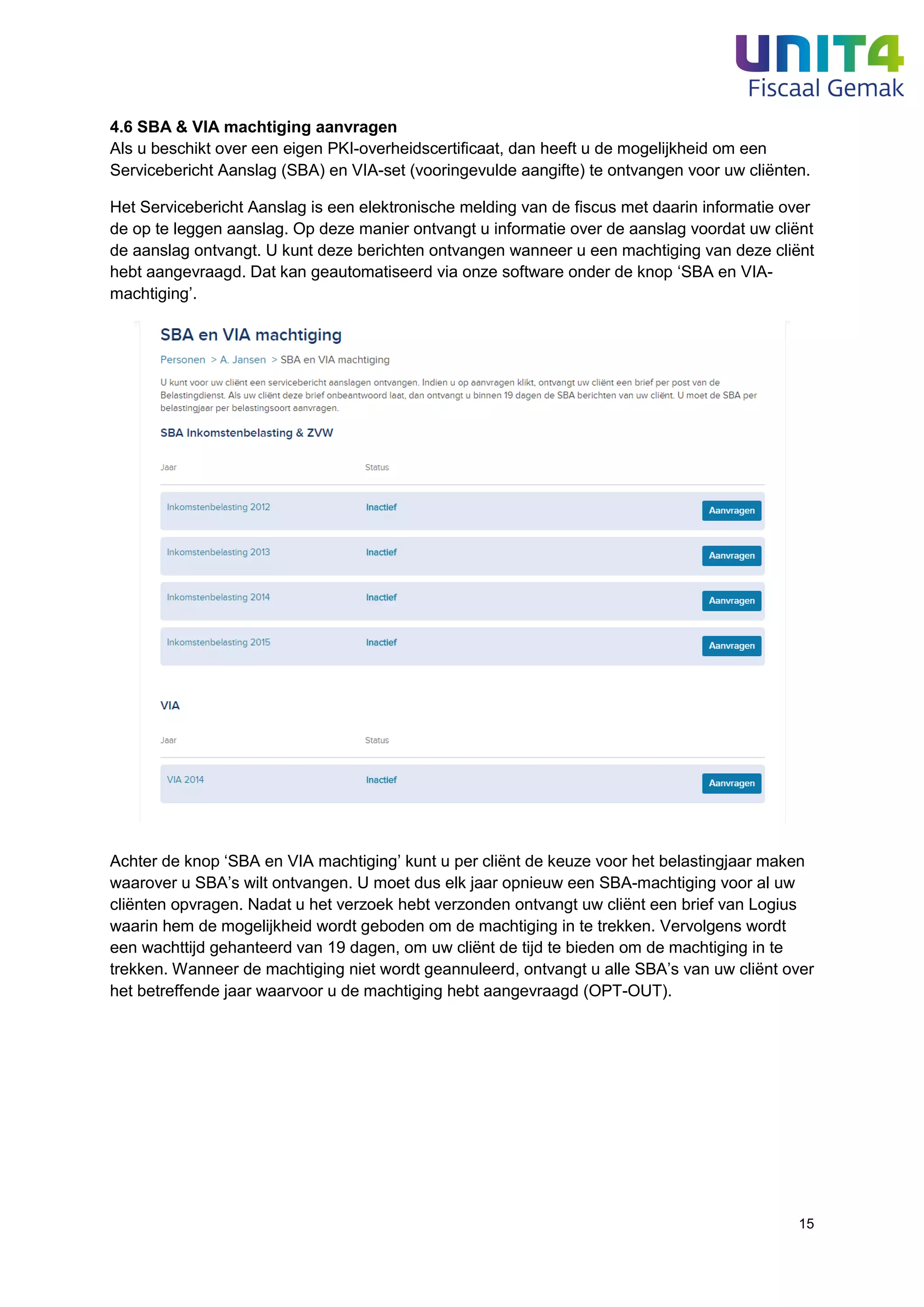 Handleiding unit4 fiscaal-gemak (02-11-2015) | PDF
