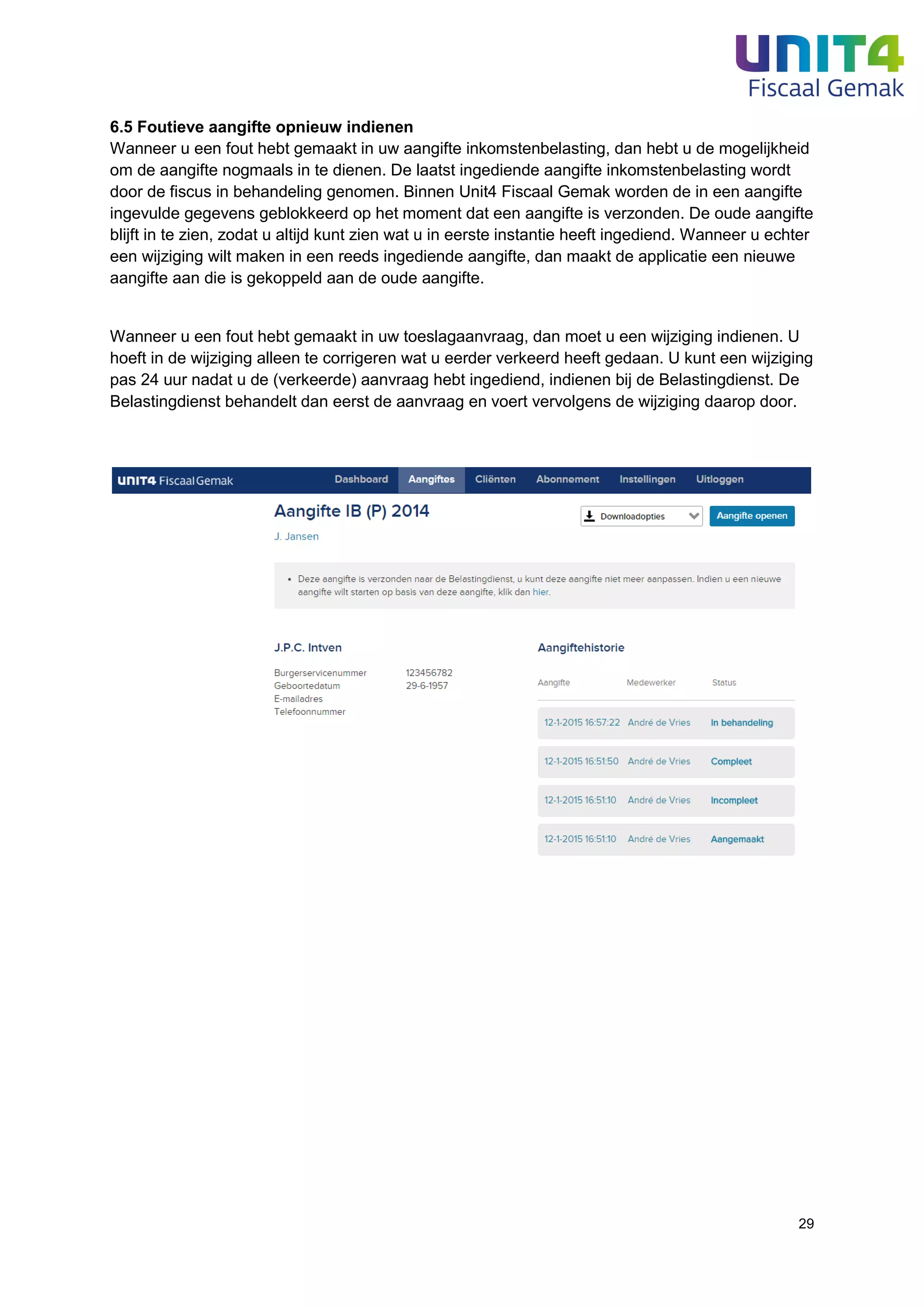 Handleiding unit4 fiscaal-gemak (02-11-2015) | PDF