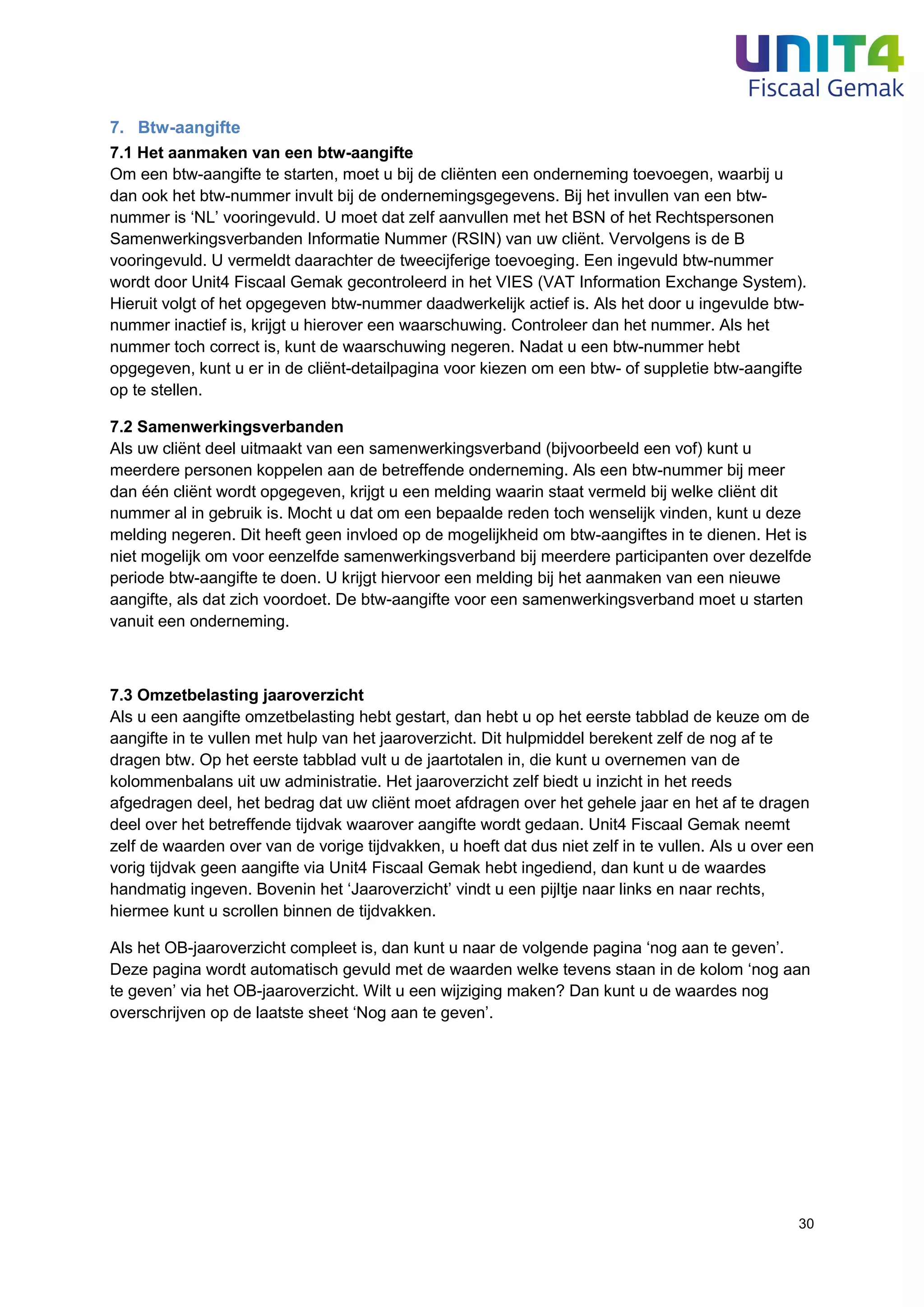 Handleiding unit4 fiscaal-gemak (02-11-2015) | PDF