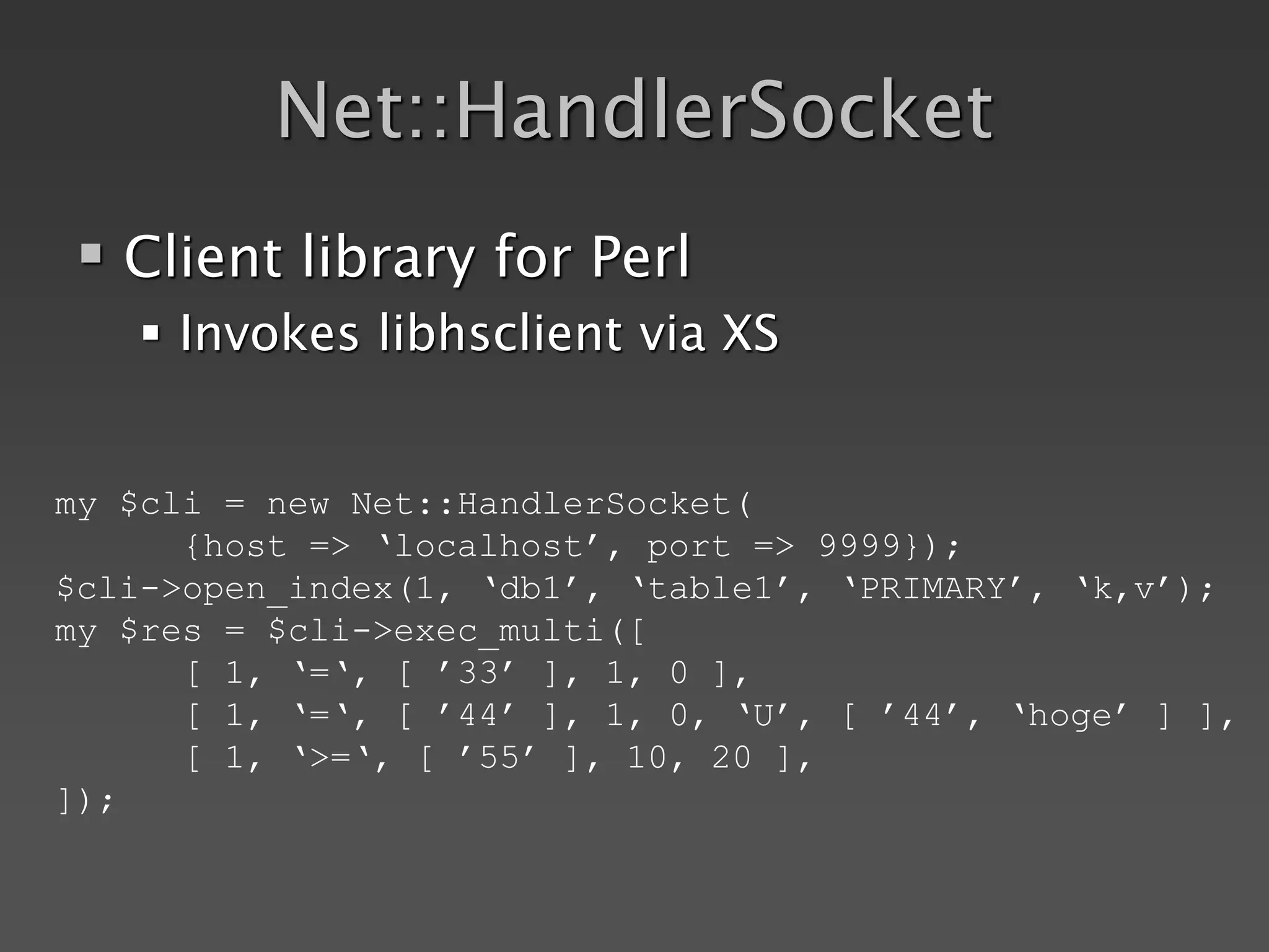 HandlerSocket plugin for MySQL (English) | PPT | Databases | Computer Software and Applications