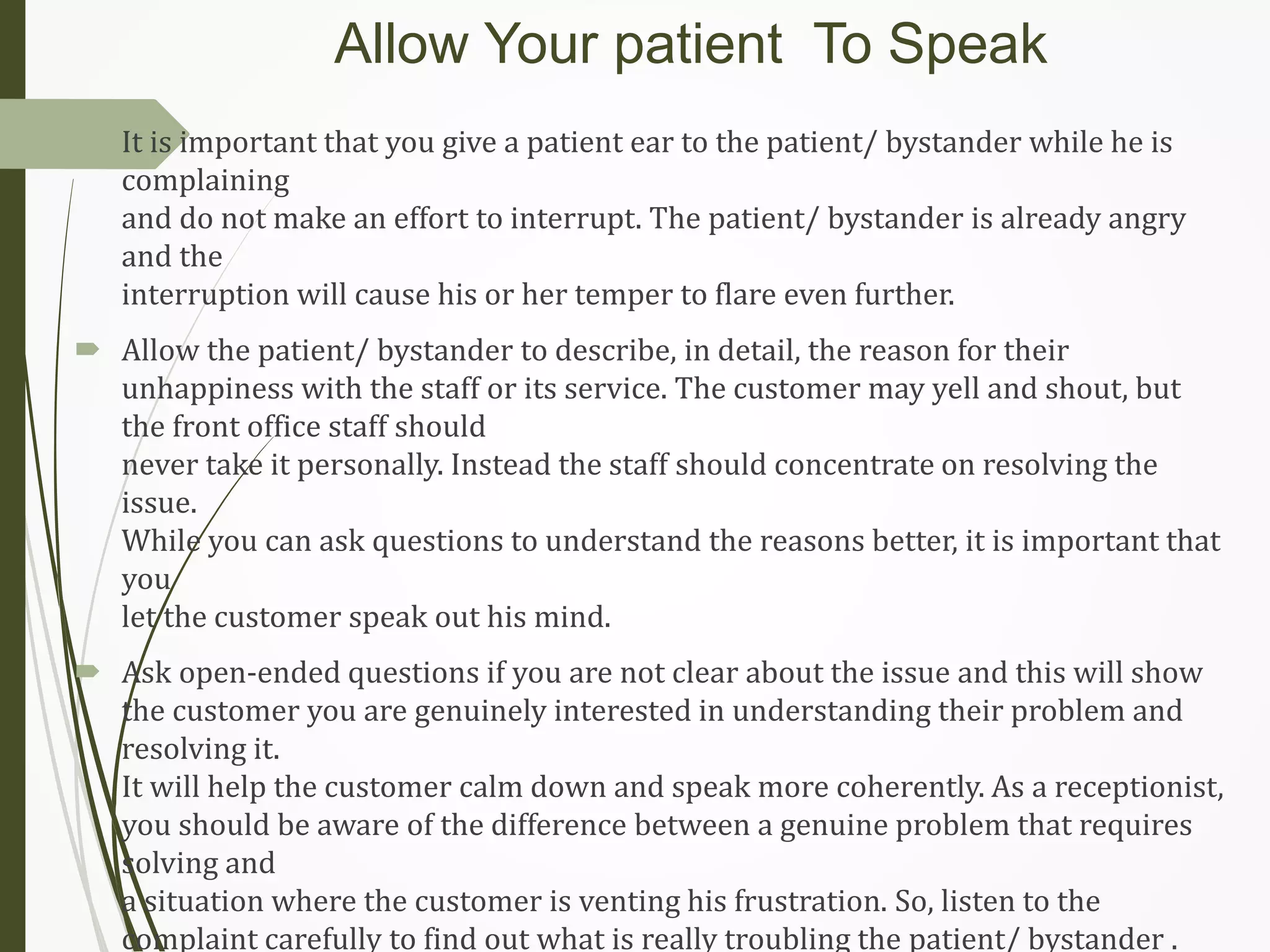 Handle the complaints in hospital | PPTX