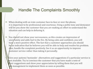 Handle the complaints in hospital | PPTX