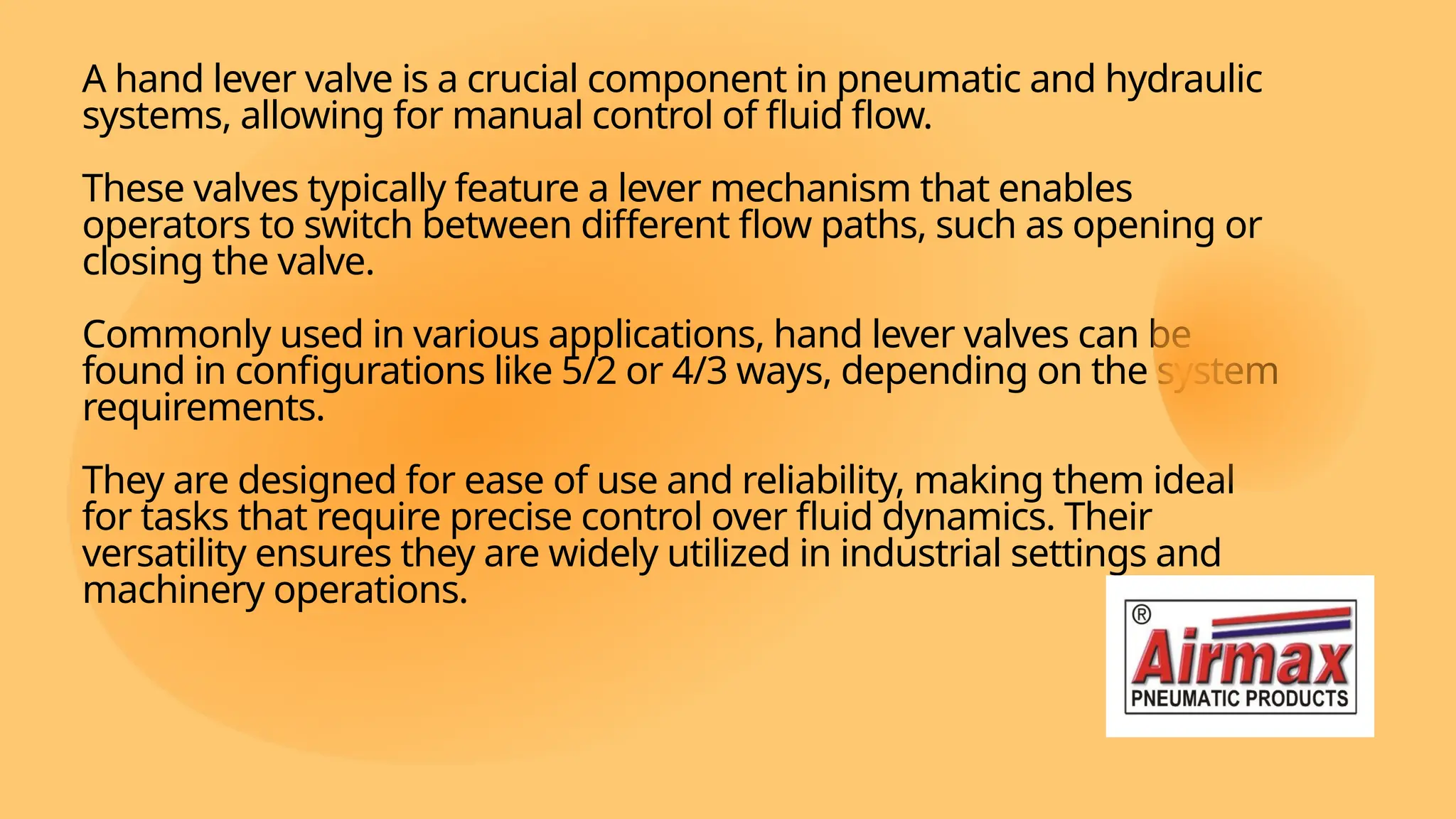 Hand Lever Valve Manual Control for Fluid Flow Systems | PPTX