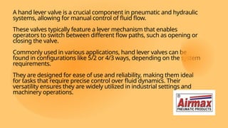 Hand Lever Valve Manual Control for Fluid Flow Systems | PPTX