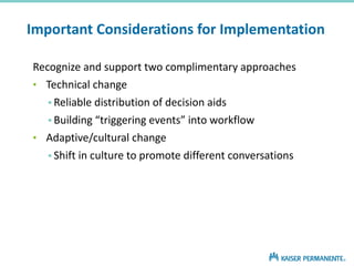 Matt Handley, Shared Decision Making Implementation Stories and Lessons ...