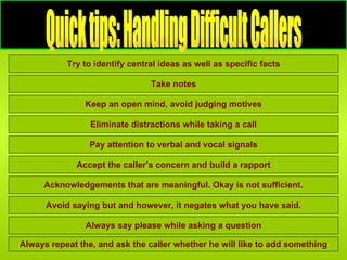 Handling Difficult Calls | PPS