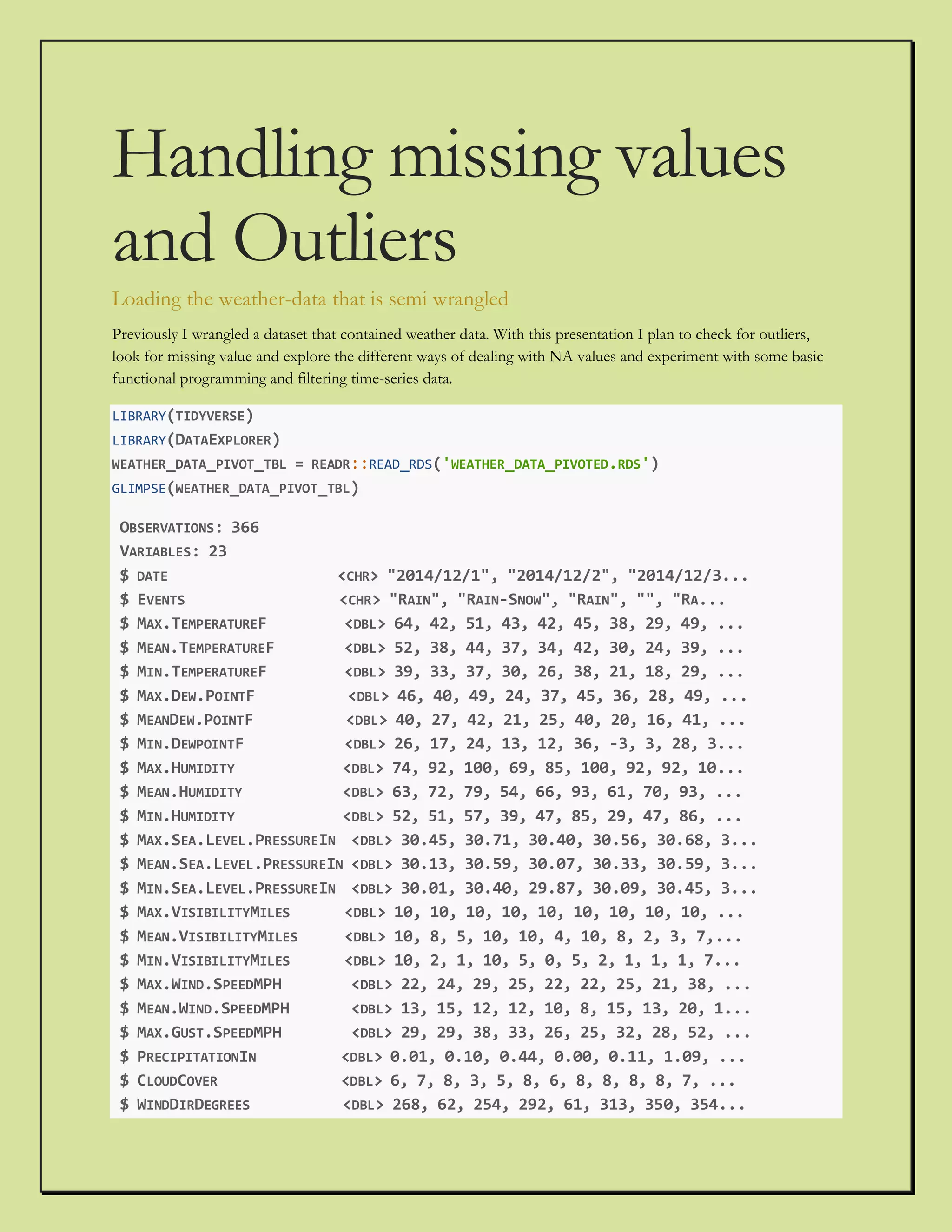 Handling missing data and outliers | PDF | Free Download