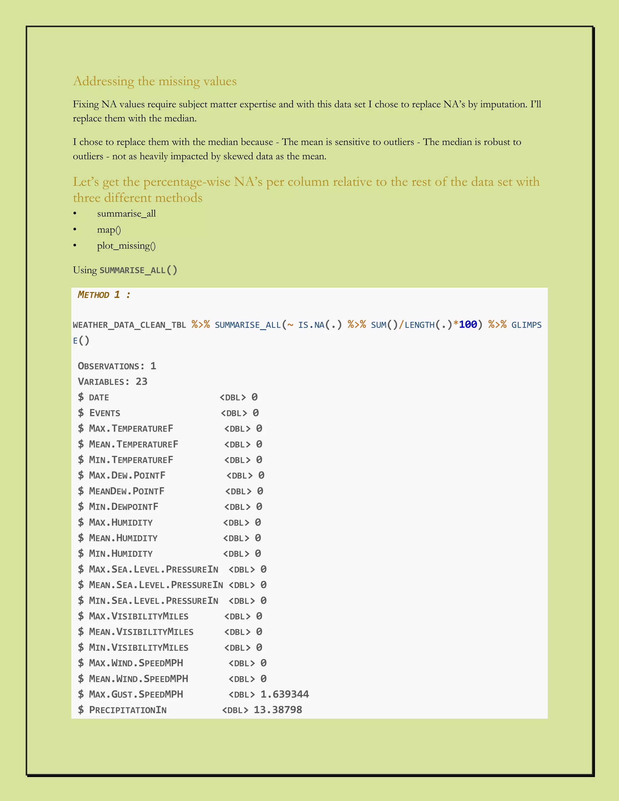 Handling missing data and outliers | PDF