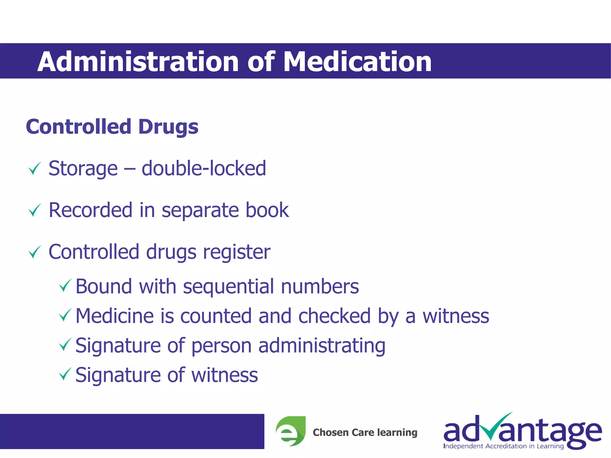 Handling and administration of medicines | PDF