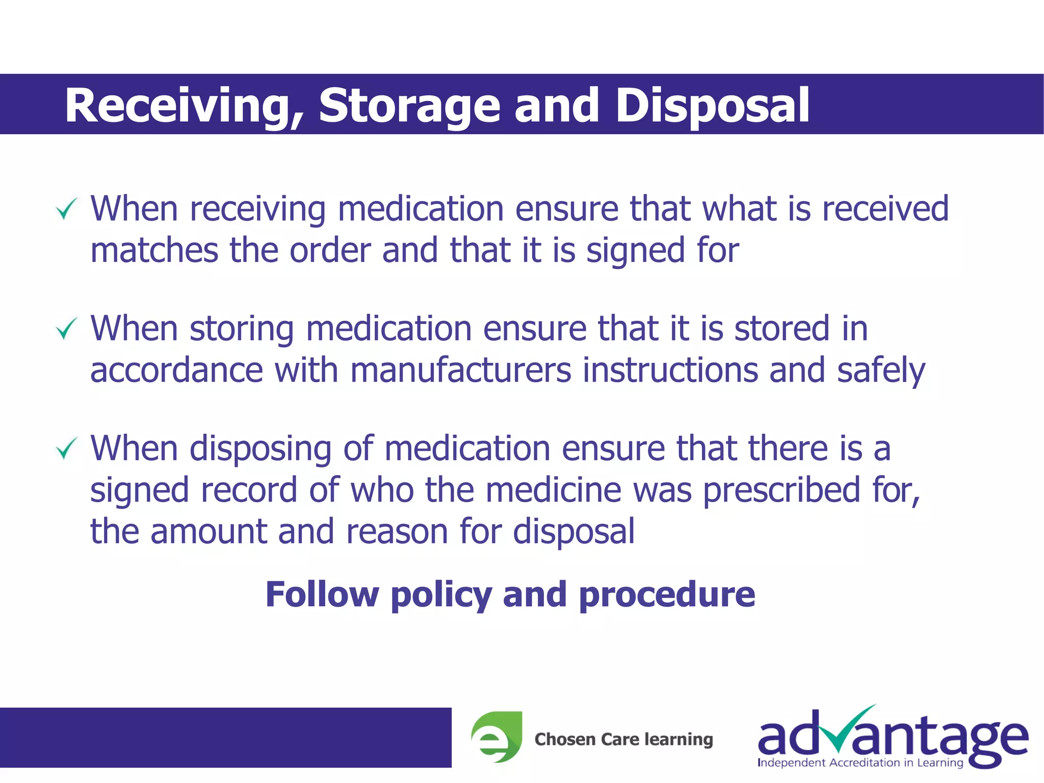 Handling and administration of medicines | PDF