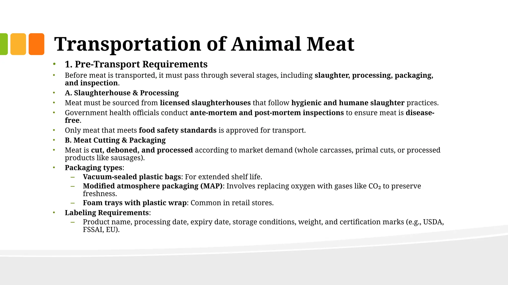 HANDLING AND TRANSPORTATION OF ANIMAL MEAT.pptx